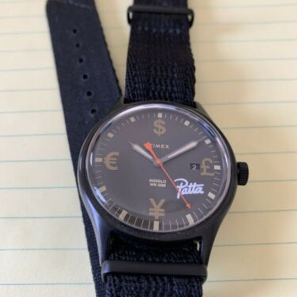 Timex X Patta Collab INDIGLO Watch 40mm Black Stainless Quartz Fabric ...