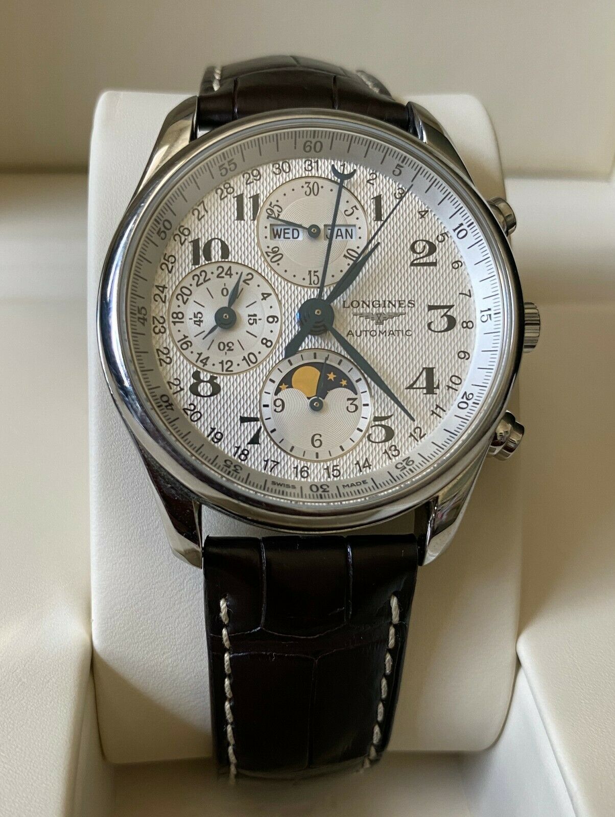 The Longines Master Collection 40MM Chronograph with Moon Phase ...
