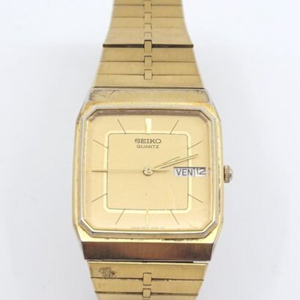 Vintage 1980's Seiko Men's Watch Quartz 6533-5039 Gold Tone 29mm Works ...