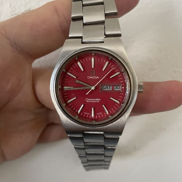 OMEGA Seamaster Automatic Men's Red Dial Watch | WatchCharts Marketplace
