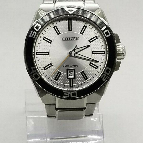 RARE MEN'S CITIZEN ECO-DRIVE J810-S083770 SILVER DIAL WATCH RUNNING ...
