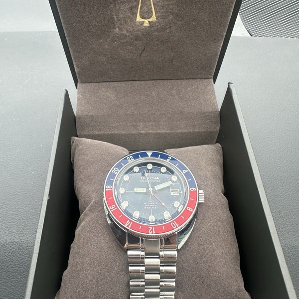 NEW Oceanographer Gmt Bulova 41mm Bulova Gmt Pepsi Automatico 666 FEET ...