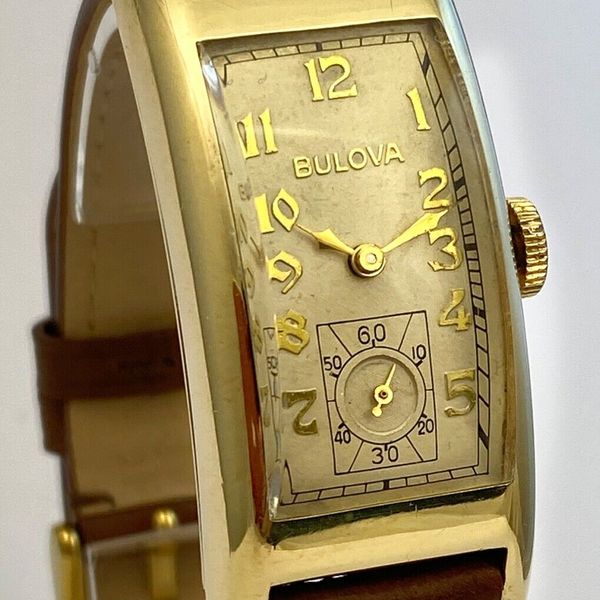 1945 VINTAGE BULOVA ULTRA-CURVED WATCH - WW2 Art Deco Unisex 80 yrs old ...