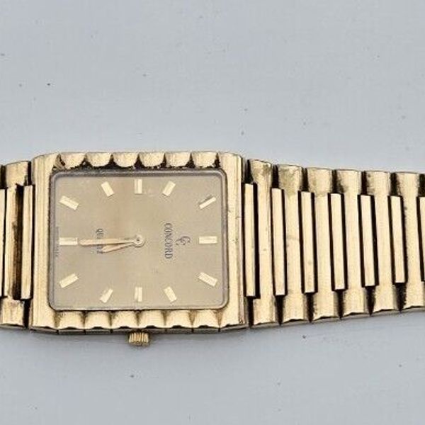 Genuine Original Concord Centurion 18K Solid Gold Watch 84 grams Runs ...