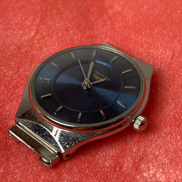 LONGINES Longines A50-2288 quartz wristwatch blue dial body only junk ...