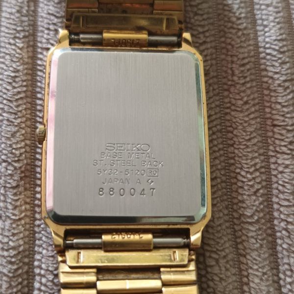 Vintage Mens Seiko Watch quartz rare white face with seconds hand and ...
