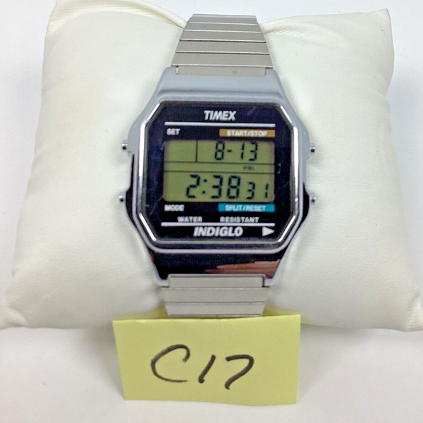 Vintage Timex LCD Indiglo Digital Watch Day Date Chronograph 1998 F0 New Battery | WatchCharts ...