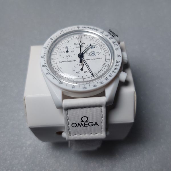 Swatch Omega Speedmaster Mission To The Moonphase Bianco | WatchCharts ...