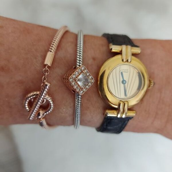 VINTAGE LE MUST DE CARTIER VERMEIL RIVOLI WATCH ORIGINAL BOX PAPERS ...