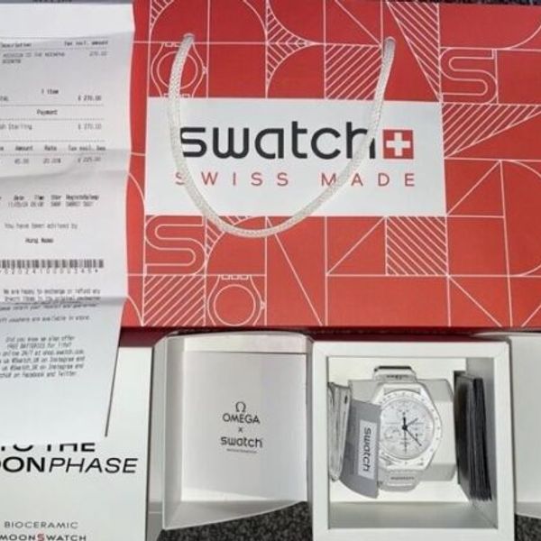 Swatch X Omega Moonswatch Snoopy Mission To Moonphase - White. New W ...
