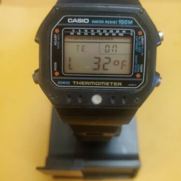 CASIO Vintage 1982, TS-1000 VERY RARE Digital Thermometer Watch new ...