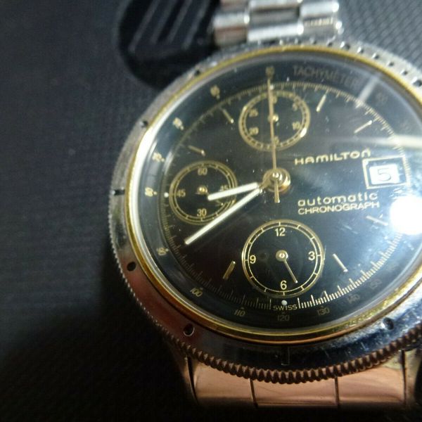 Hamilton Automatic Chronograph 8946 Valjoux 7750 Black Dial Original ...