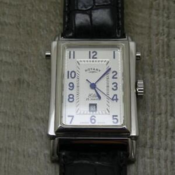 Rare Men's Swiss Made Rotary Elite Dual Face Reverso Exhibition ...