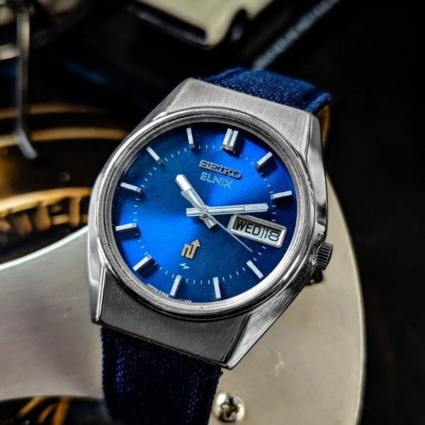 Seiko Elnix 0703-7090 Deep Blue Sunbrust Dial - 1970â s vintage ...