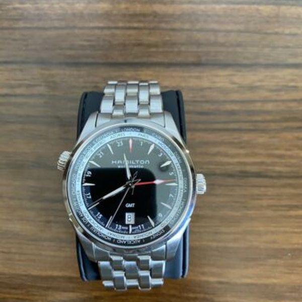 Hamilton Jazzmaster GMT World Time Men's Watch with Silver Stainless ...