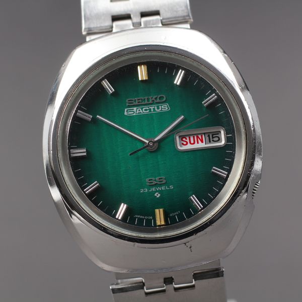 Vintage 1973 [Exc+5] Seiko 5 ACTUS SS 6106-7590 Green Dial 23J ...