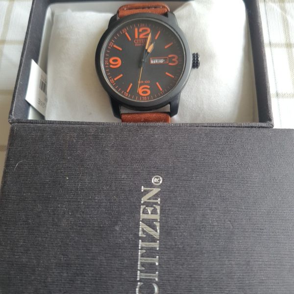 Citizen Eco-Drive Black Dial Brown Leather Strap Men's Watch BM8475-26E ...