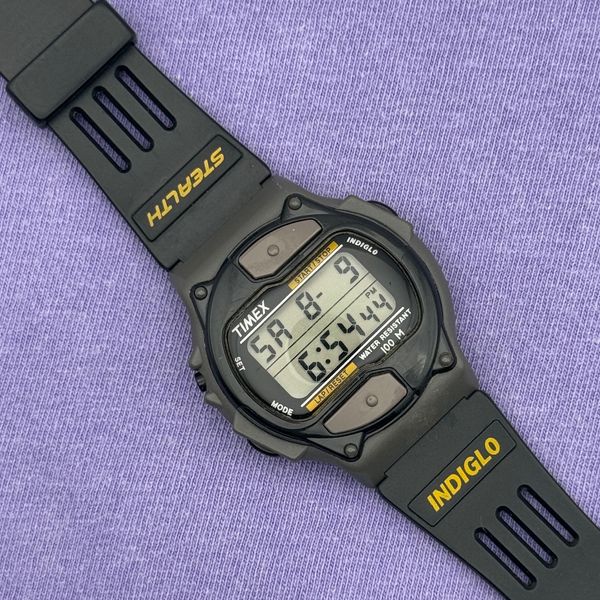 1995 Vintage Timex MEN'S Stealth Digital Watch - RARE - Indiglo - NICE ...