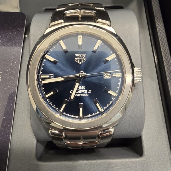 TAG Heuer Link Calibre 5 Automatic Blue Men's Watch 41mm | WatchCharts ...