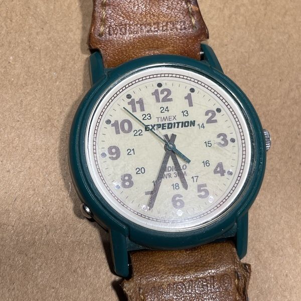 Timex Expedition Indiglo WR30M Women's watch green bezel & original ...