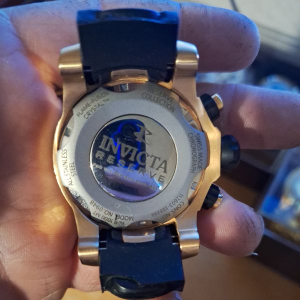 Invicta Men's Venom Swiss Made Reserve Chrono Black Dial no band model ...