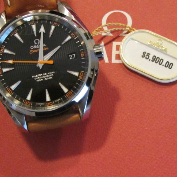 Omega 8500 Seamaster Master Co-Axial Aqua Terra leather watch 231.12.42 ...