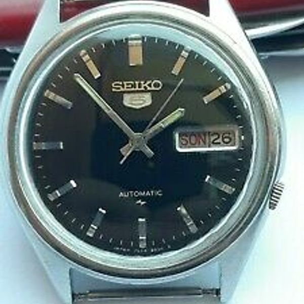 VINTAGE Rare Seiko Black dial 7009 8590 Japan automatic watch 17 jewels NR | WatchCharts Marketplace