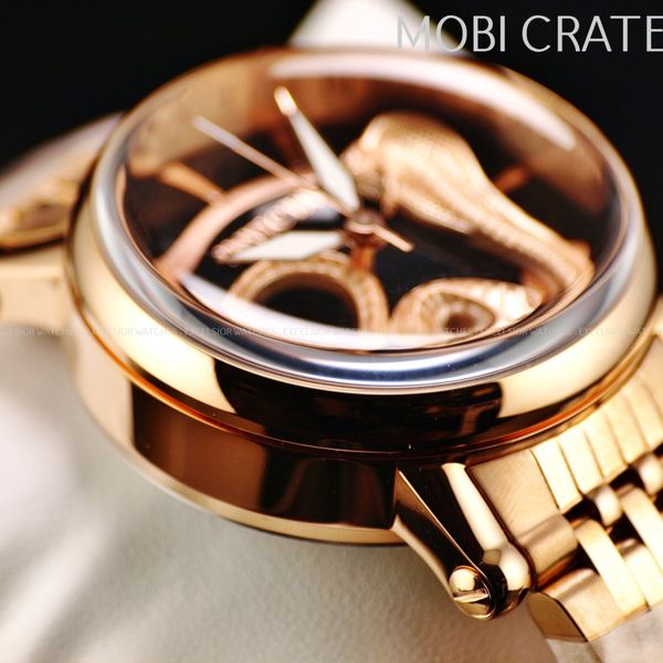 NEW INVICTA VINTAGE ROSE GOLD COBRA NH38A AUTOMATIC TOP HAT OPEN HEART ...