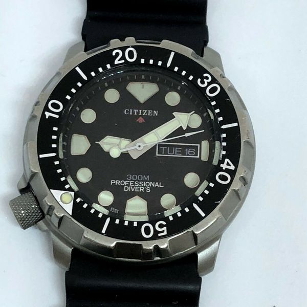 RARE VINTAGE CITIZEN DIVER 300 TITANIUM 5503 F50298TA QUARTZ 41 MM ...