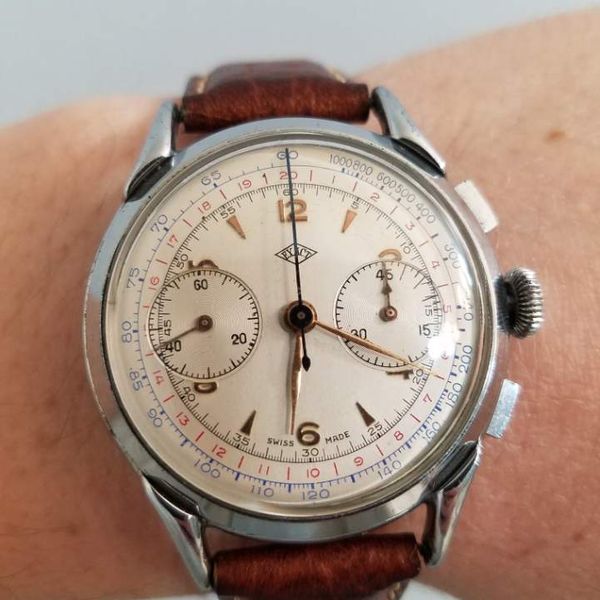 SOLD "Exact" Landeron 148 dual register chronograph with beautiful ...