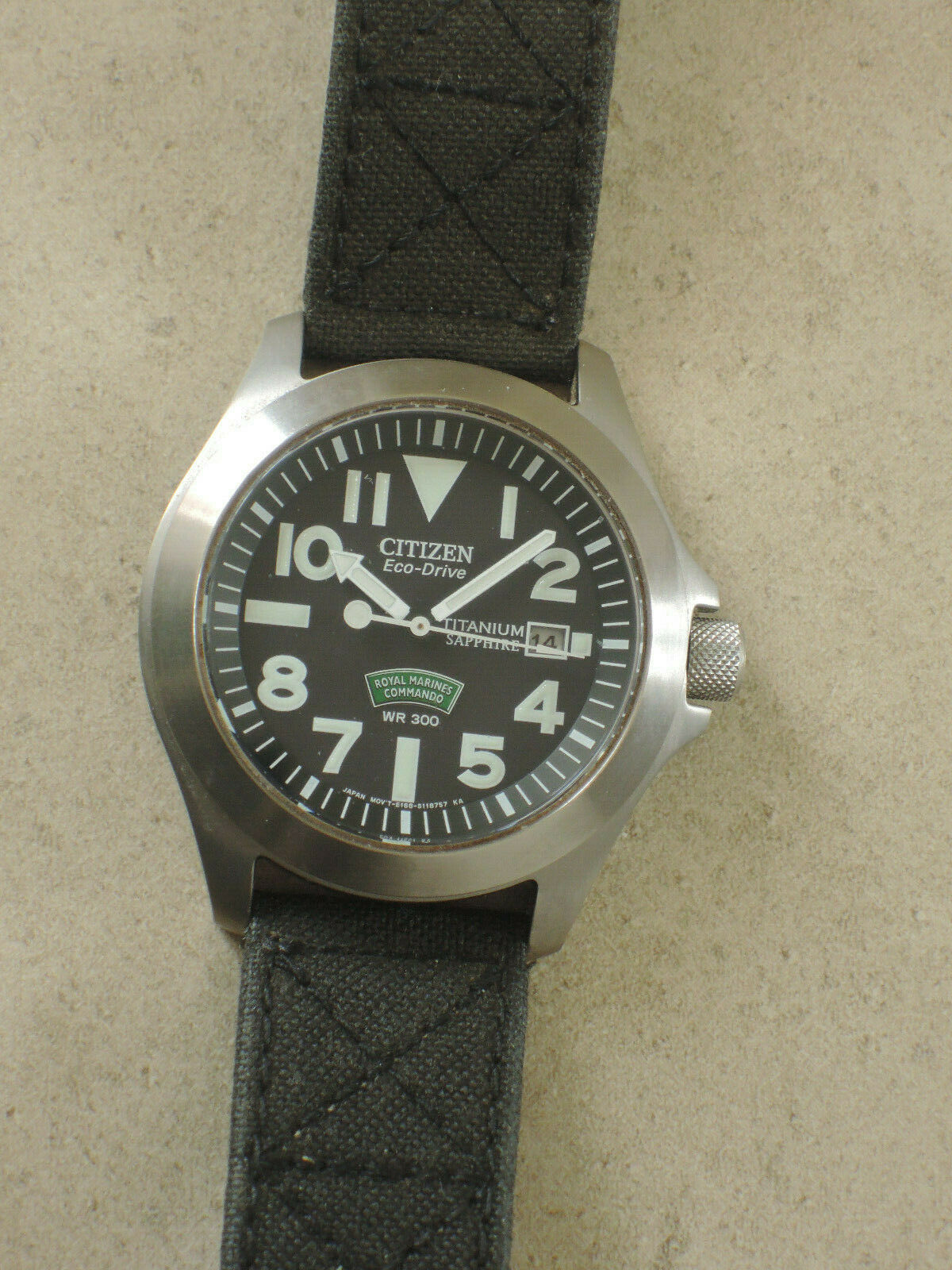 Citizen Royal Marines Commando BN0110-57E Watch on 59-S52560 strap. Inc ...