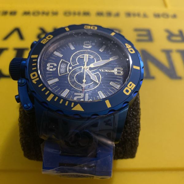 Rare Invicta Men's 52mm CORDUBA Chronograph BLUE DIAL Blue watch 34203 ...