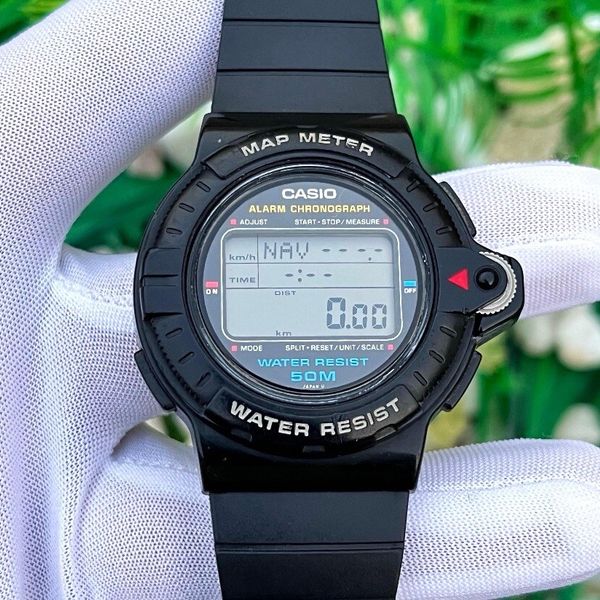 Vintage Casio MAP-100 Digital Map Meter [ 50 M ] Japan Made Men's Watch ...