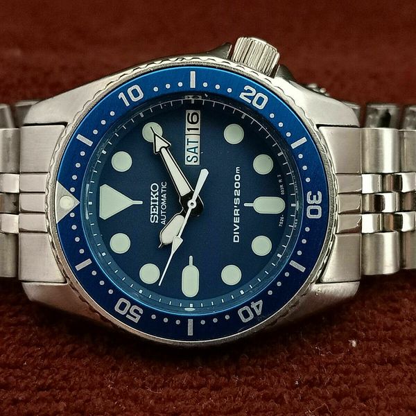 LOVELY BLUE MODDED SEIKO 7S26-0030 SKX013 AUTOMATIC MENS WATCH SN ...