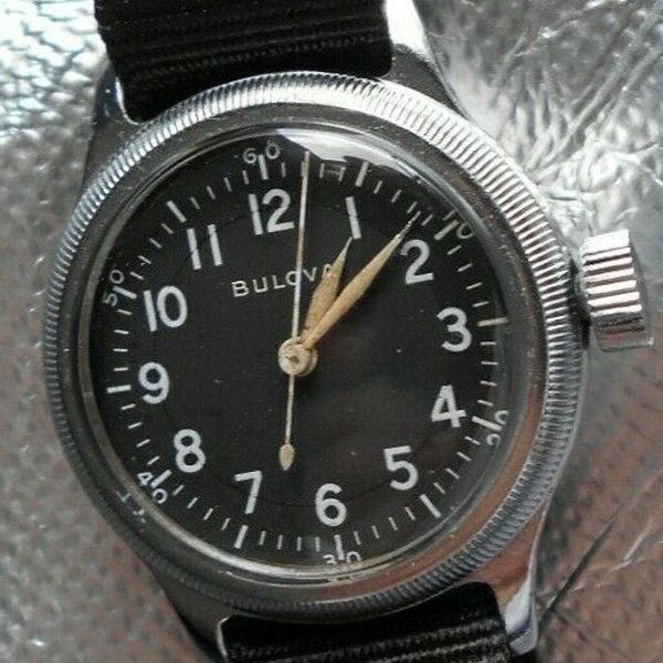 BULOVA MILITARY TYPE A-11 U.S. ARMY AIR FORCE 10AKC HACK MEN'S WATCH ...