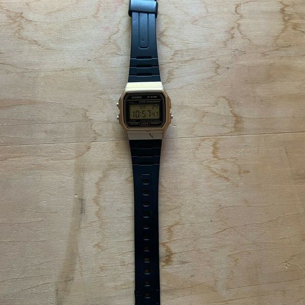 Casio Digital Watch Men's Vintage F-91W Black And Gold Module (593 ...
