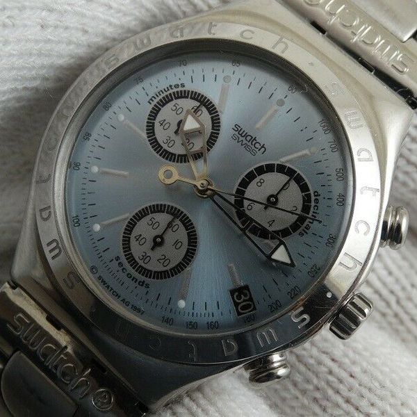 SWATCH IRONY AG 1997 Swiss Vintage All Steel Chronograph Mens Date Watch | WatchCharts Marketplace