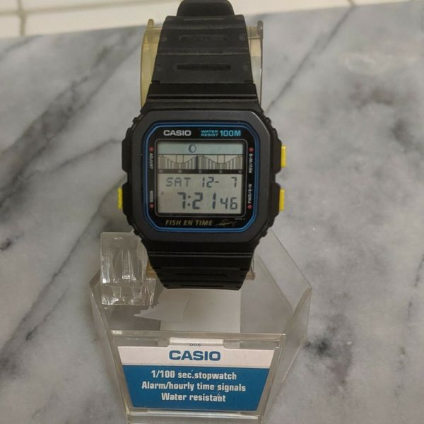 NOS Casio FT-100W Fish En Time - Vintage Digital Watch 80s ...