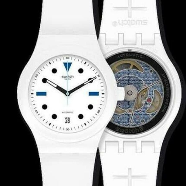 Hodinkee WHITE Swatch Sistem51 Summer Special Limited Edition SUTZ407 ...