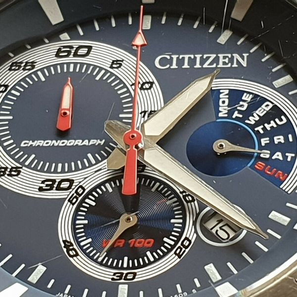 Citizen WR100 chronograph F560 retrograde day display with box,paper ...