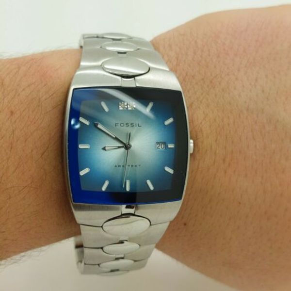 Fossil Men's Stainless Steel Arkitekt Watch FS-2880 Blue Face Date ...