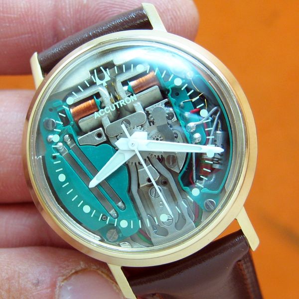 *SERVICED 214 ACCUTRON SPACEVIEW 10KT. GOLD FILLED TUNING FORK MEN'S ...