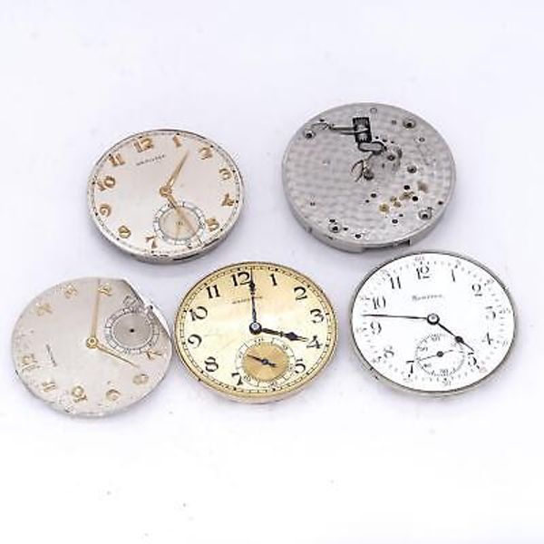 Hamilton Lot Of Five Pocket Watch Movements - AS IS | WatchCharts ...