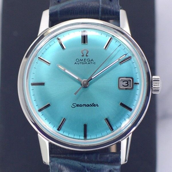 OMEGA SEAMASTER AUTOMATIC 24 JEWEL CAL.565 DATE BLUE DIAL REF.166037 ...