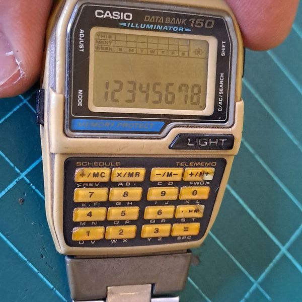 Rare Casio Vintage (1995) Casio DBC-150 Calculator Data-Bank Watch ...