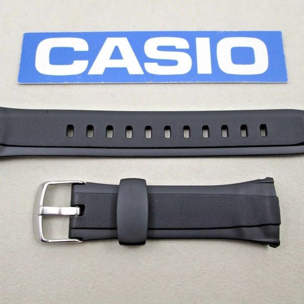 Genuine Casio WVM120E WVM120J WVQ400E WVQ400J black resin watch band ...