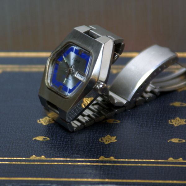 SOLD: LeGant day & date auto, all stainless steel, fantastic Art Deco ...