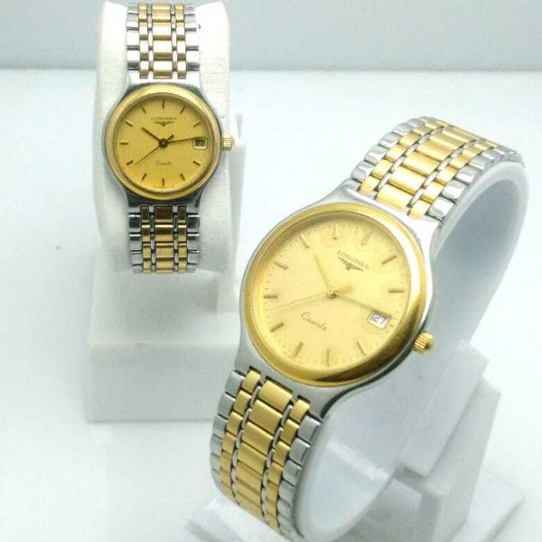 Longines Quartz Flagship 7145/7146 Two Tone Dress Luxury Vintage Couple ...
