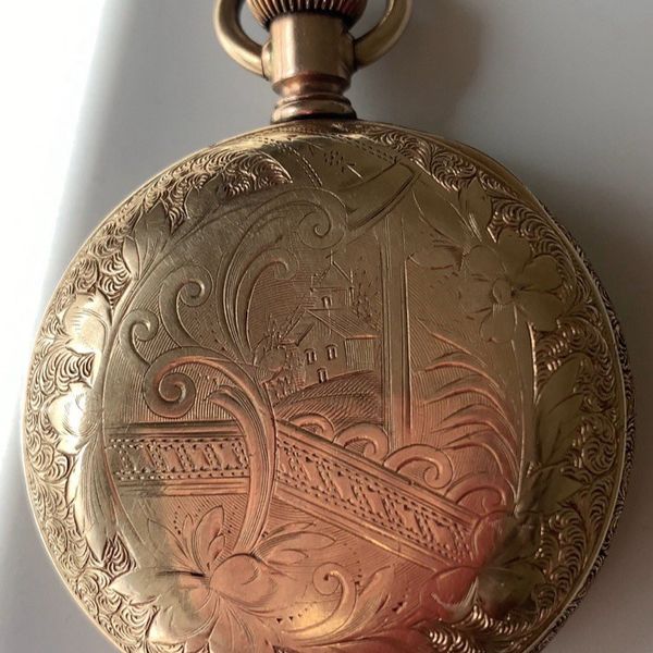 Antique (1895) ELGIN Pocket Watch Hunter Case Size 3 White Dial Working ...