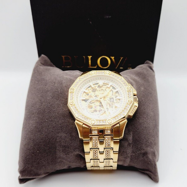 Bulova 98A292 Octava Automatic Crystal Gold Tone Stainless Steel Men's ...